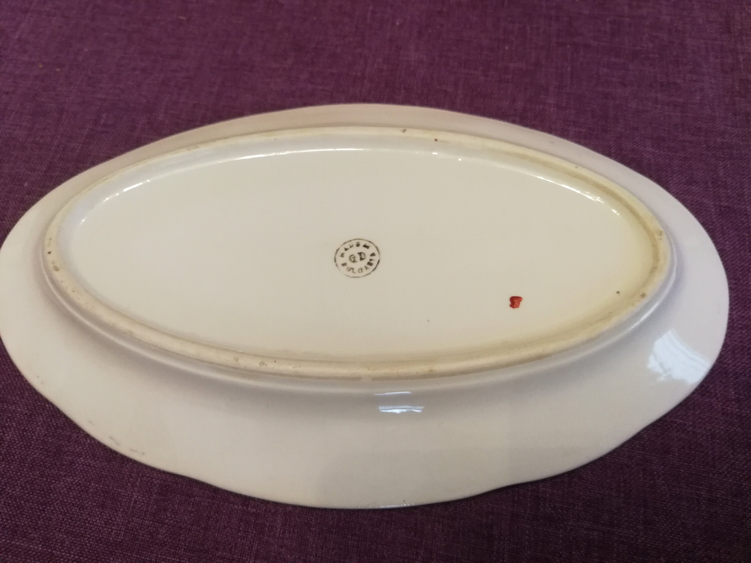 Vintage Elipse Porcelain Plate, Made in Bulgaria in 1960s, Shallow ...
