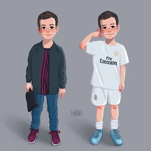 Cute Cartoon Portrait Custom Portrait Personalized - Etsy