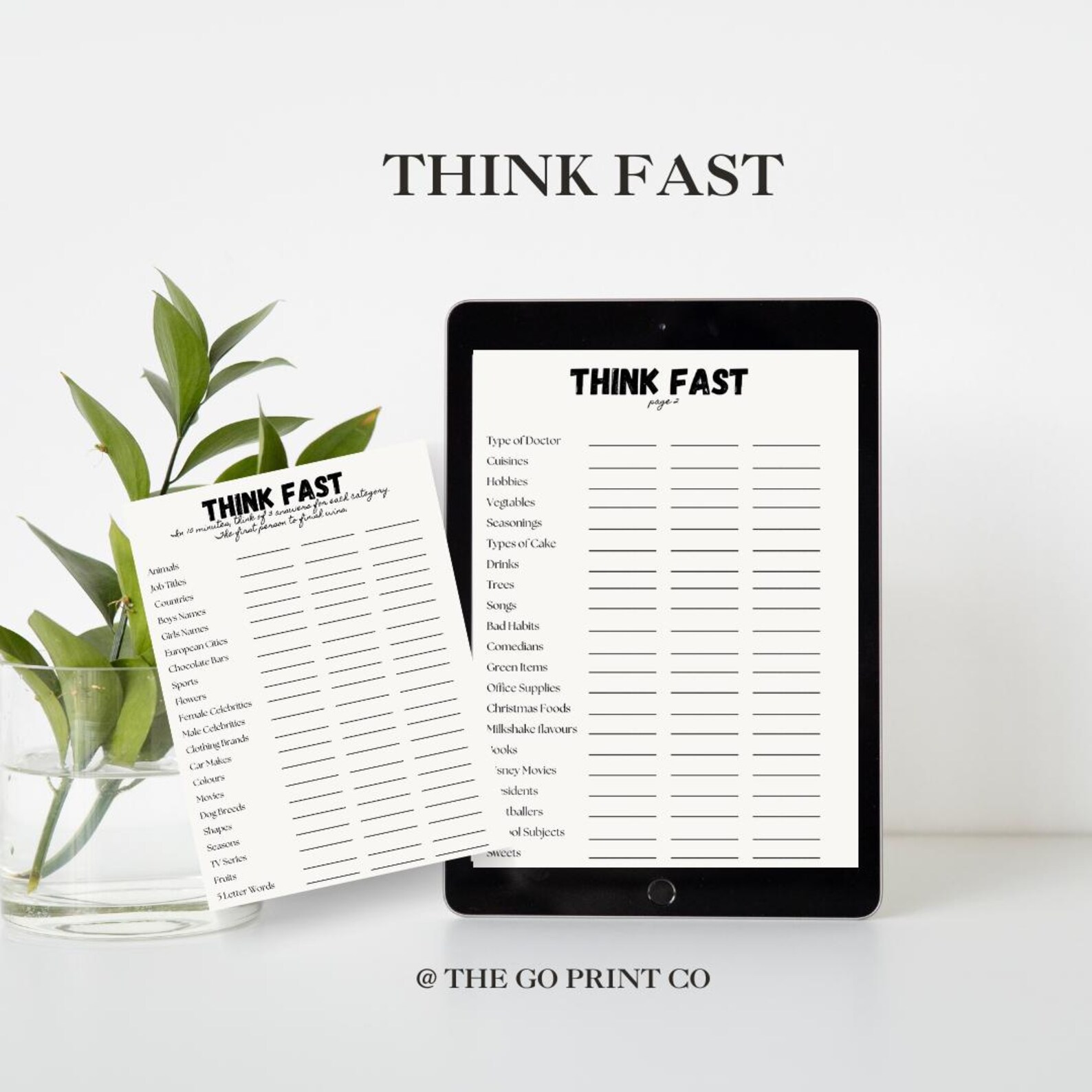 Think Fast Game | Icebreaker Games | Friends & Family Games | INSTANT ...