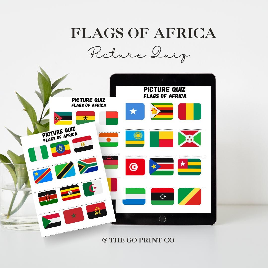 Flags of Africa Quiz: Family Geography Game (instant Download, PDF - Etsy