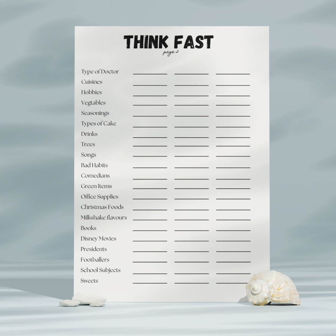 Think Fast Game | Icebreaker Games | Friends & Family Games | INSTANT ...