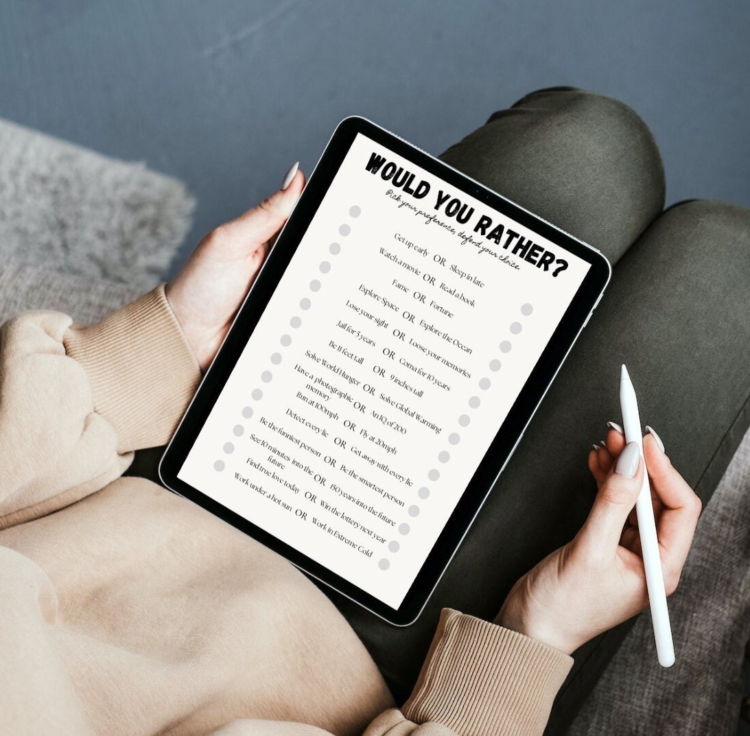 Would You Rather | Games Night | Family Games | INSTANT DOWNLOAD - Etsy