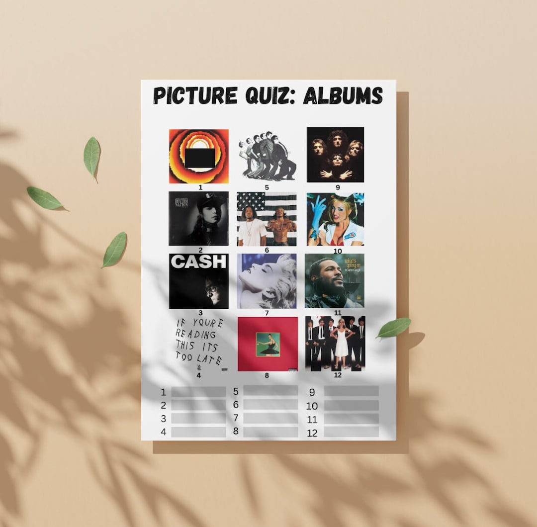 Music Album Picture Quiz | Albums Quiz | Quiz Night | Games Night ...