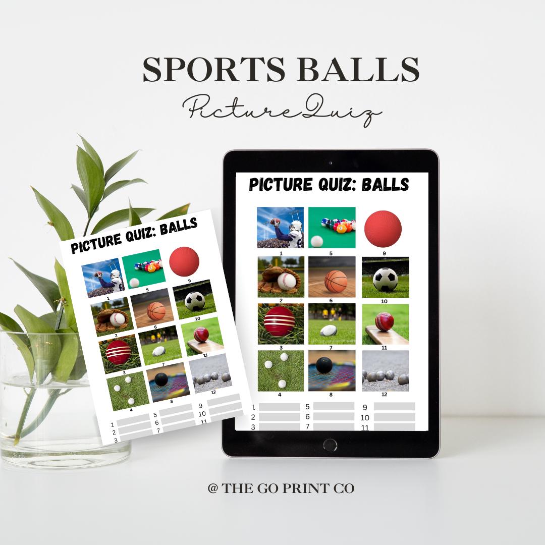 Sports Balls Picture Quiz Game: Family Quiz Night (PDF Download A4 Size ...