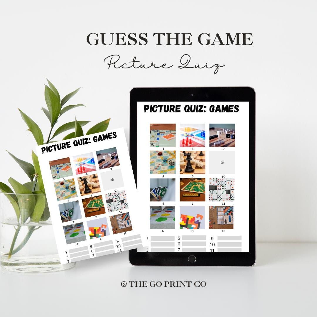 Guess The Board Game Quiz Printable Games Night Trivia Family
