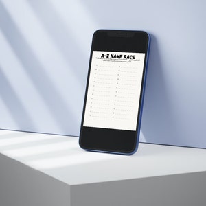 A-Z Name Race | Icebreaker Games | Games Night | INSTANT DOWNLOAD - Etsy