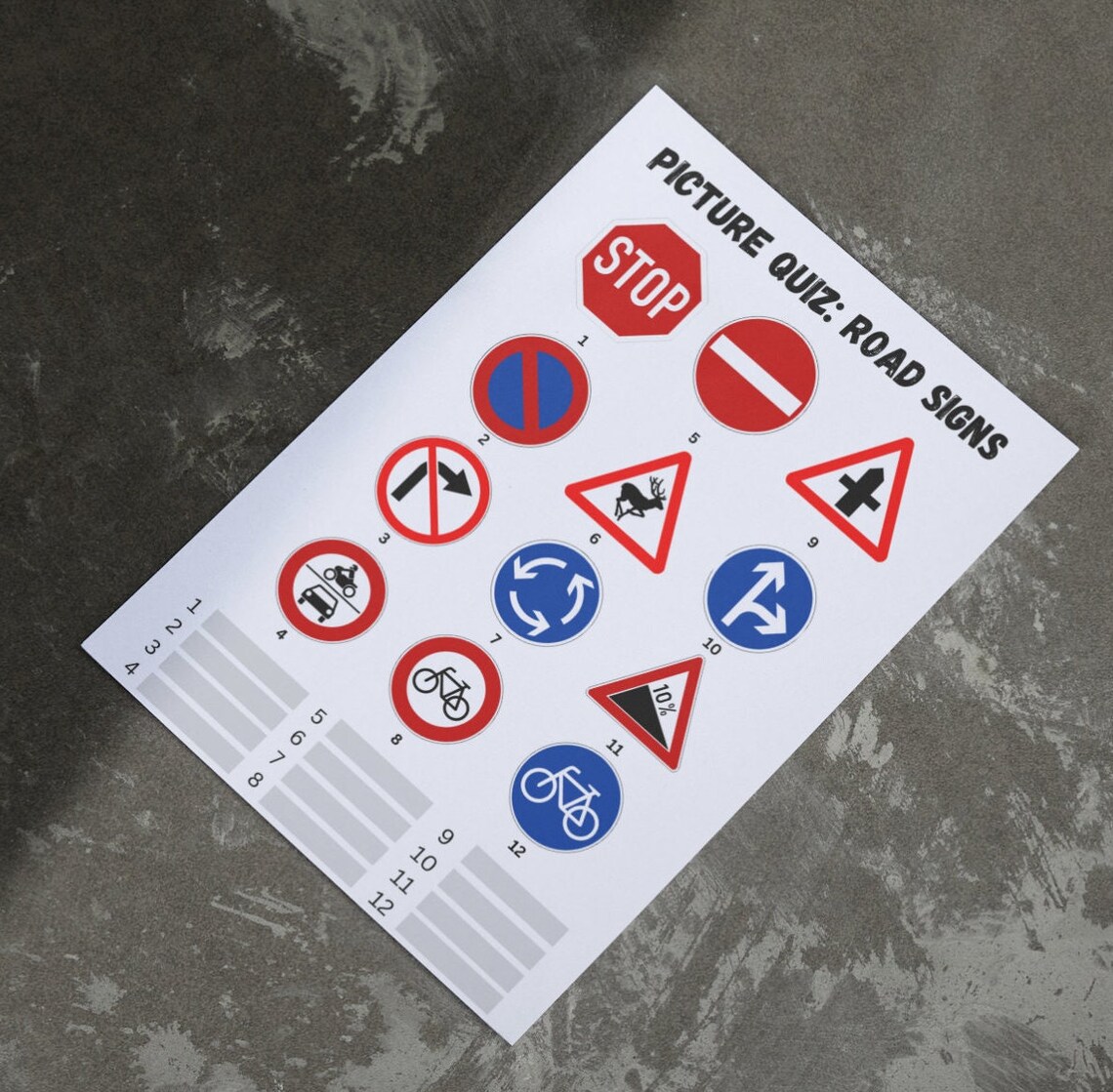 UK Road Signs Quiz | UK Theory Test | Games Night - Etsy