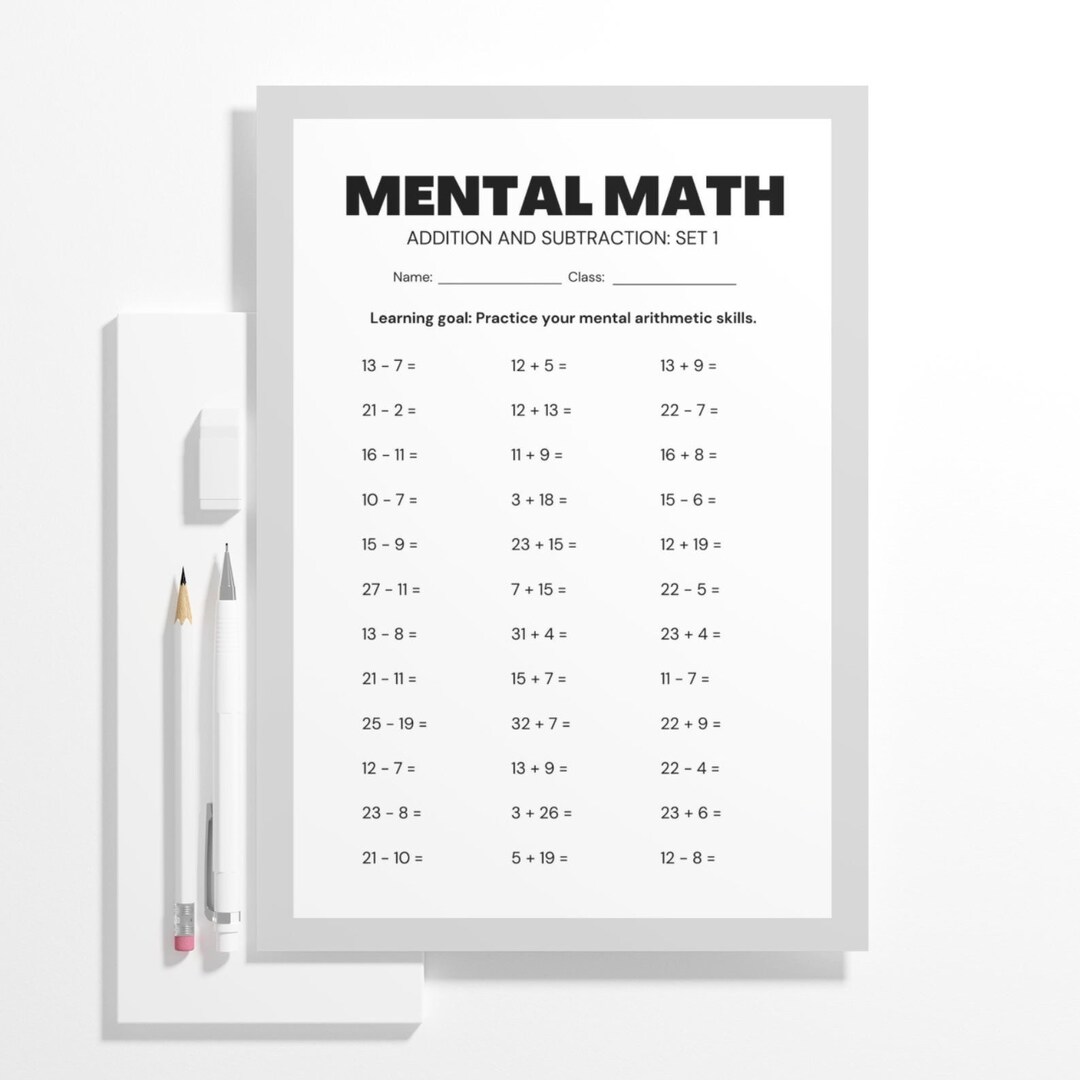 Mental Math | Addition and Subtraction | Arithmetic Skills | Math ...