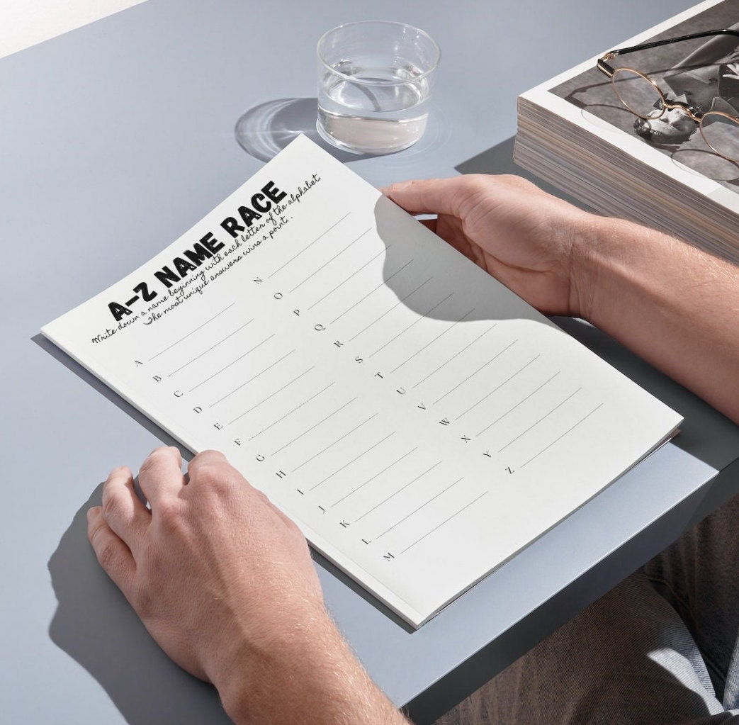 A-Z Name Race | Icebreaker Games | Games Night | INSTANT DOWNLOAD - Etsy