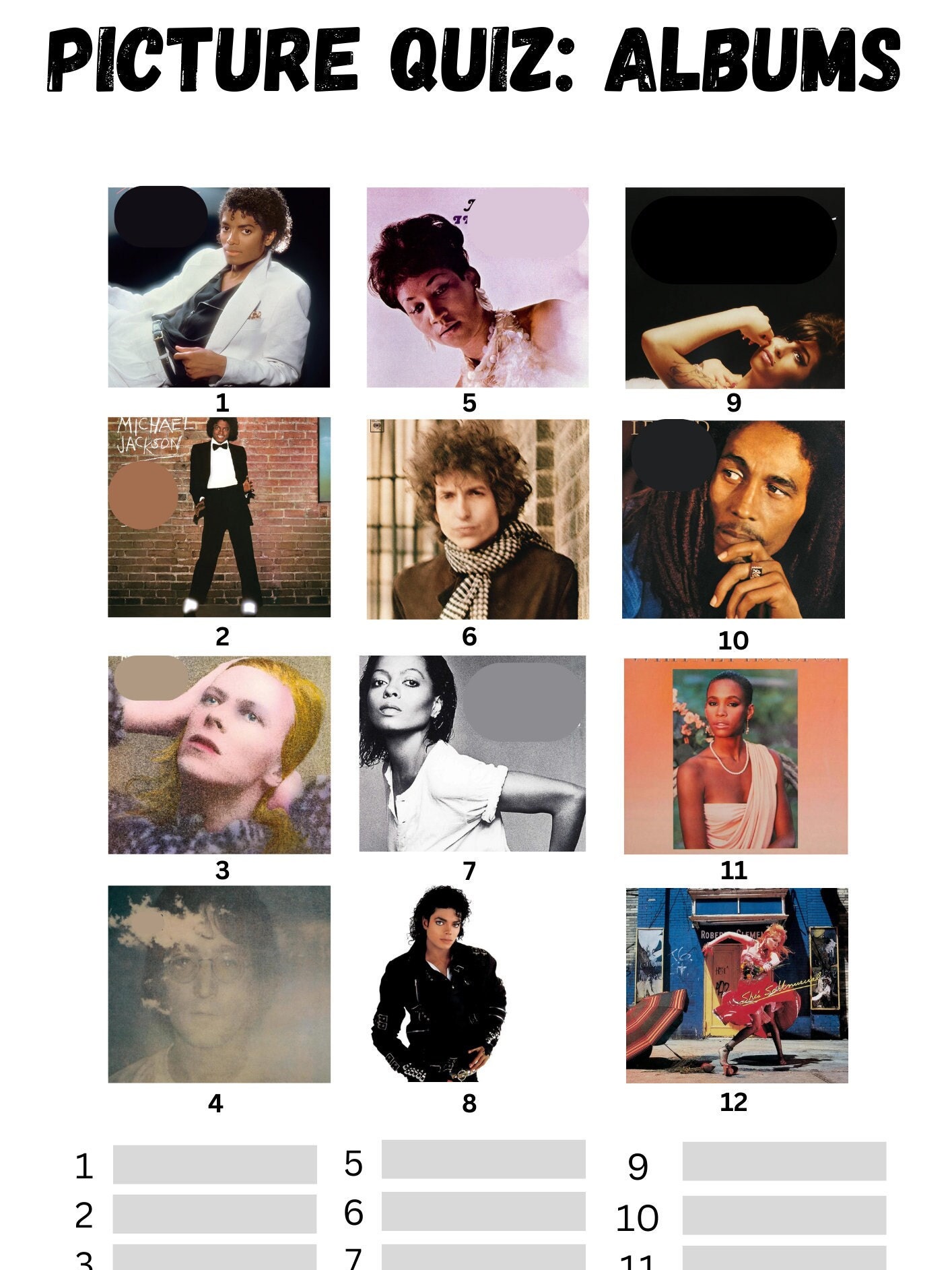 Music Album Picture Quiz Albums Quiz Quiz Night Games - Etsy