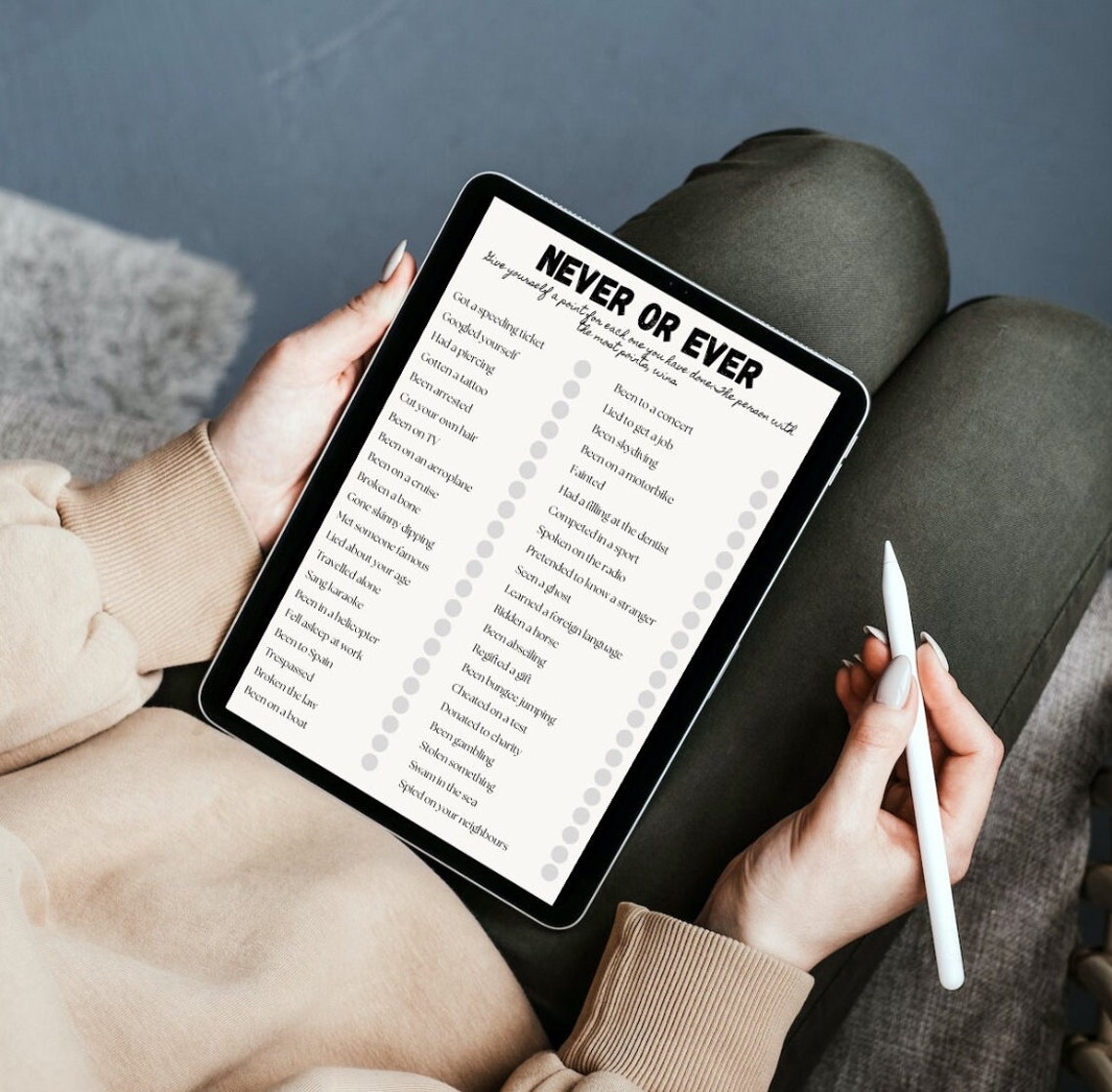 Never or Ever | Never Have I Ever | Quiz Night | INSTANT DOWNLOAD - Etsy