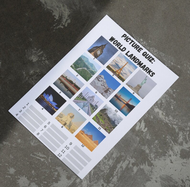 World Landmarks Quiz Family Games Quiz Night Geography Travel Quiz ...