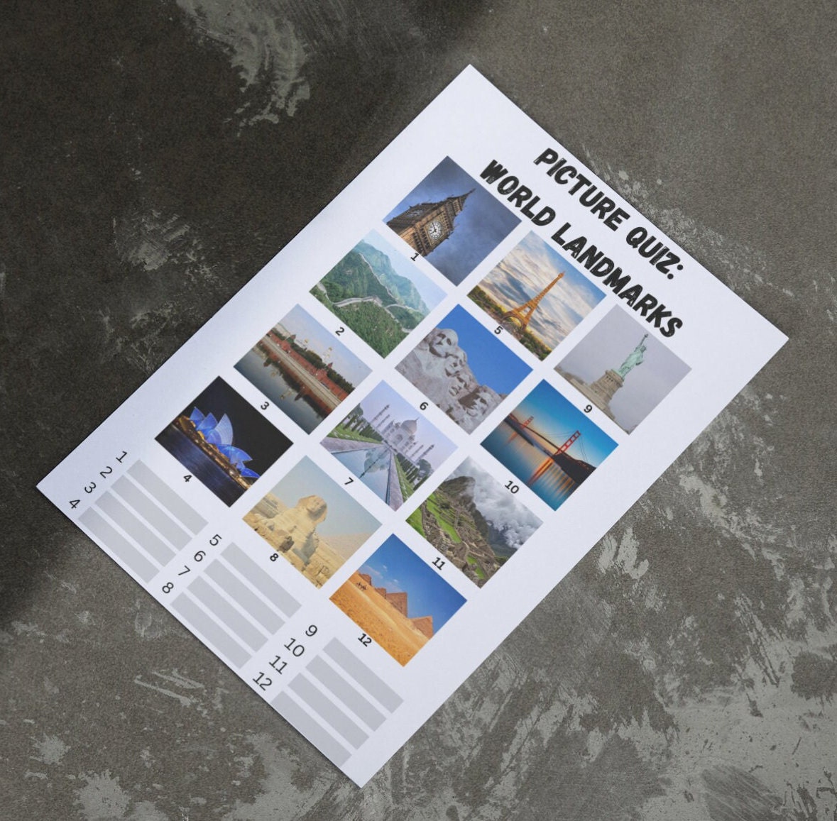 World Landmarks Quiz | Family Games | Quiz Night | Geography | Travel ...