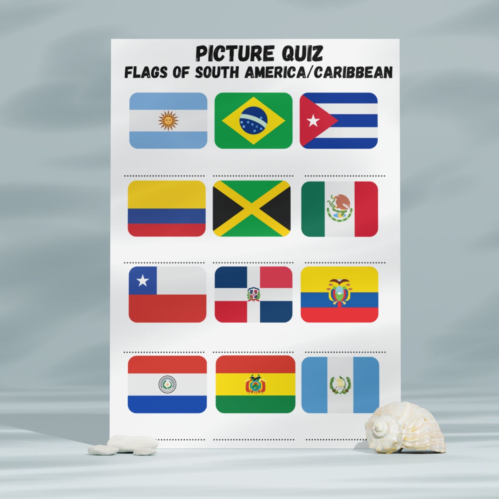 World Flags Quiz | Picture Quiz | Caribbean, South America, Europe ...