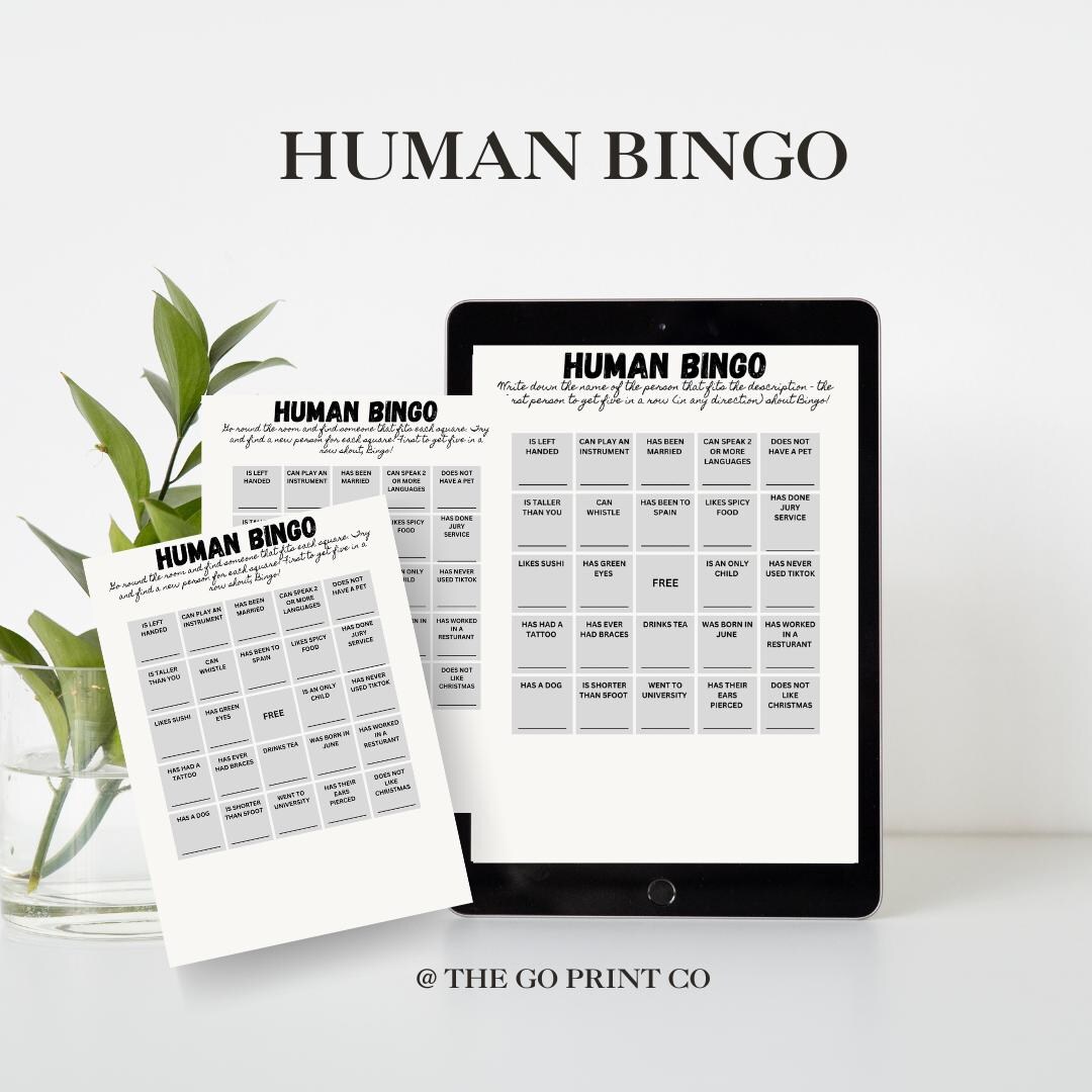 Human Bingo | Icebreaker Games | Games Night | INSTANT DOWNLOAD - Etsy