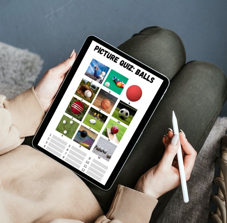 Sports Balls Picture Quiz Game: Family Quiz Night (PDF Download A4 Size ...