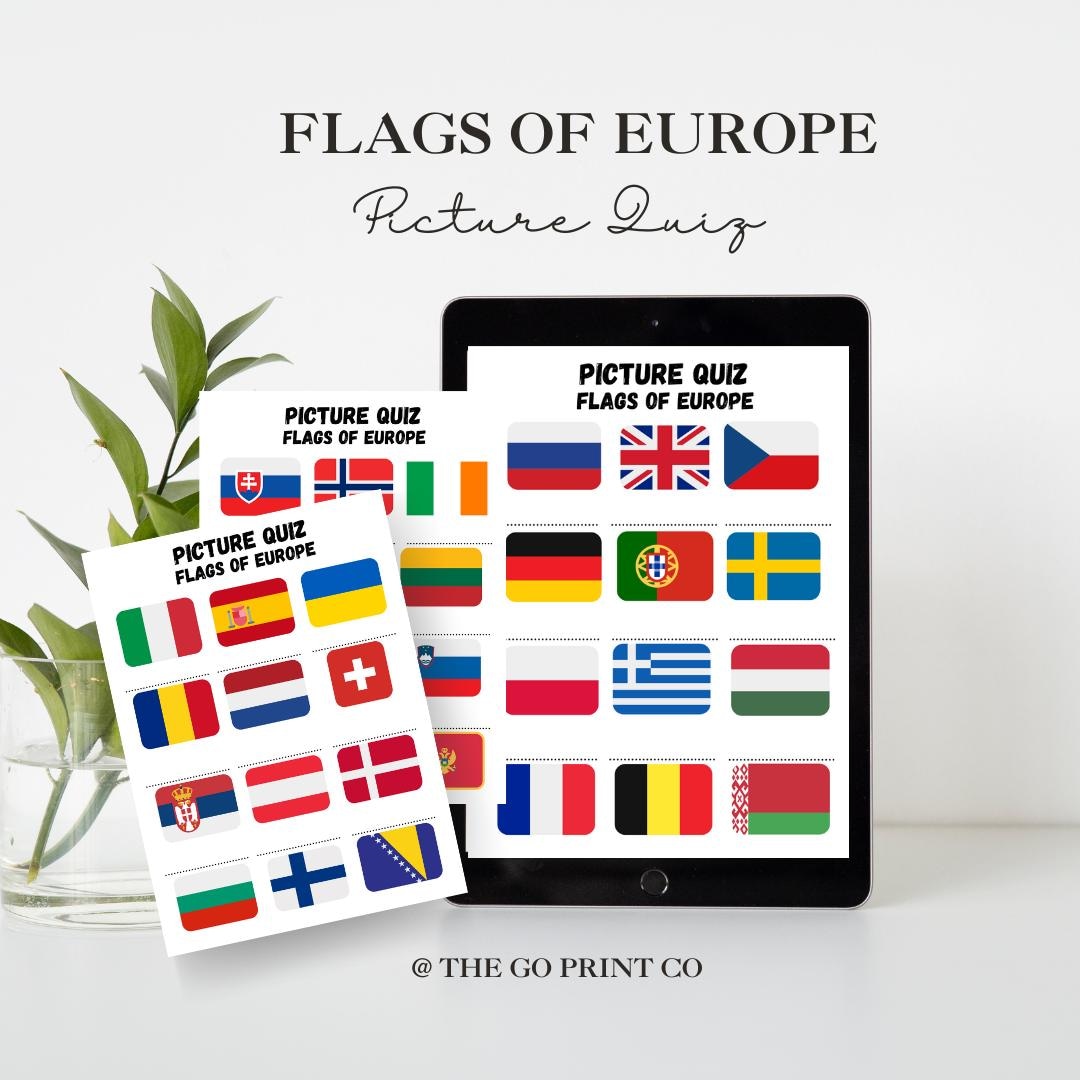 Flags of Europe Quiz: Family Geography Game (instant Download PDF - Etsy UK