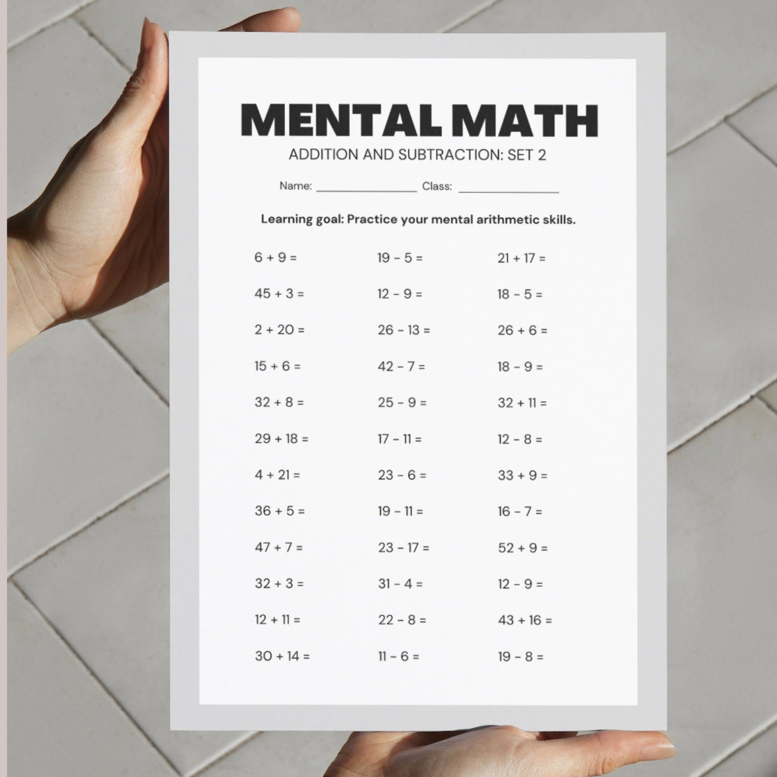Mental Math | Addition and Subtraction | Arithmetic Skills | Math ...