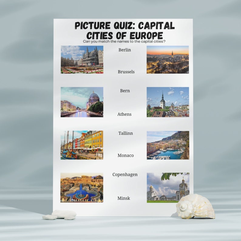 Capital Cities of Europe Quiz Family Quiz Quiz Nights Games Geography ...