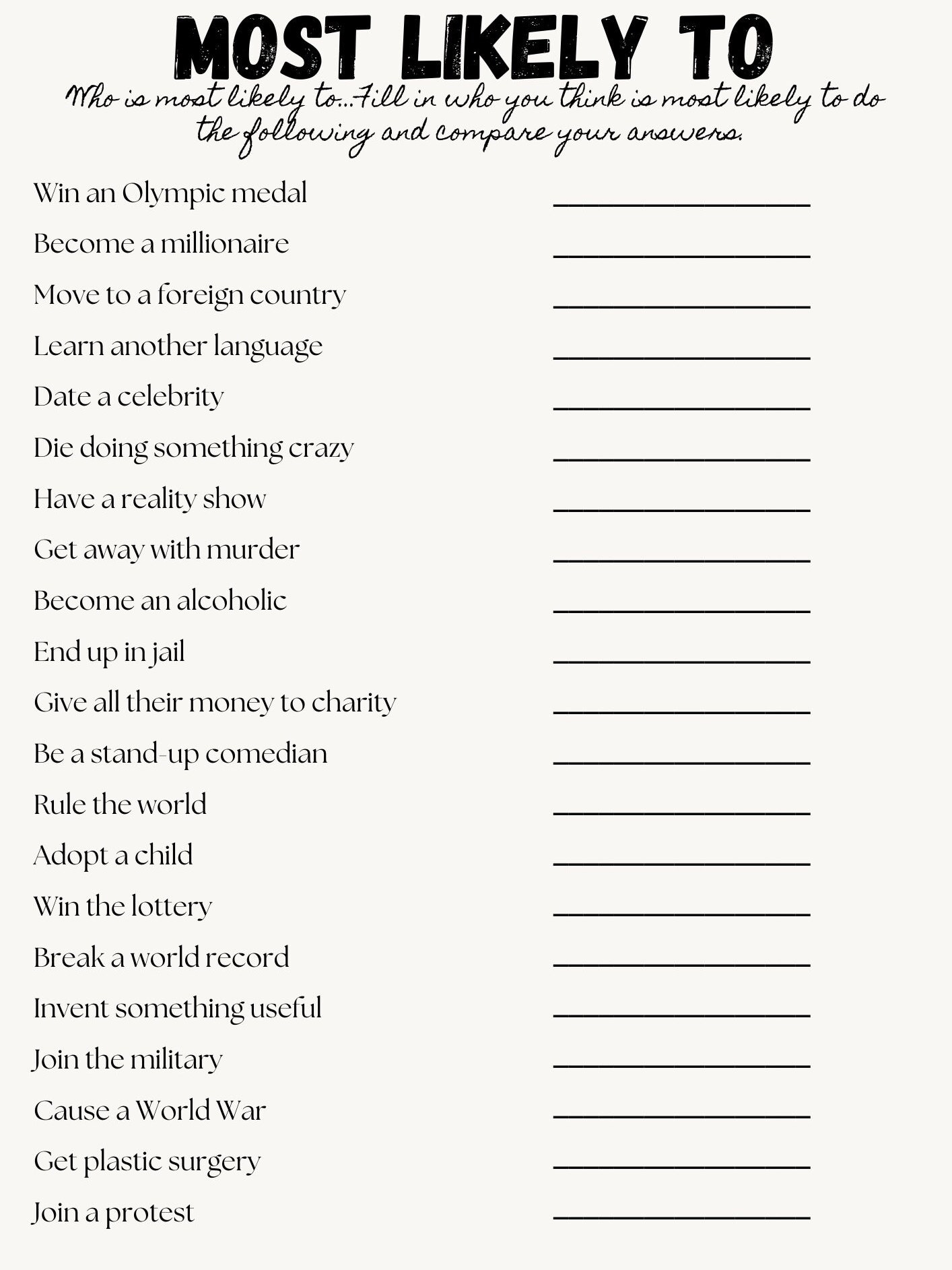 Quiz Game Night Bundle Icebreaker Games Games for Family, Friends ...