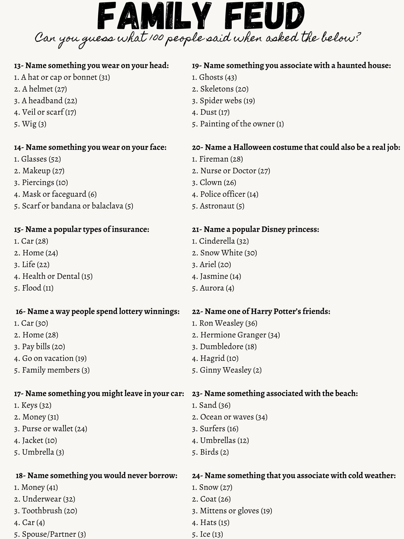 Quiz Game Night Bundle Icebreaker Games Games for Family, Friends ...