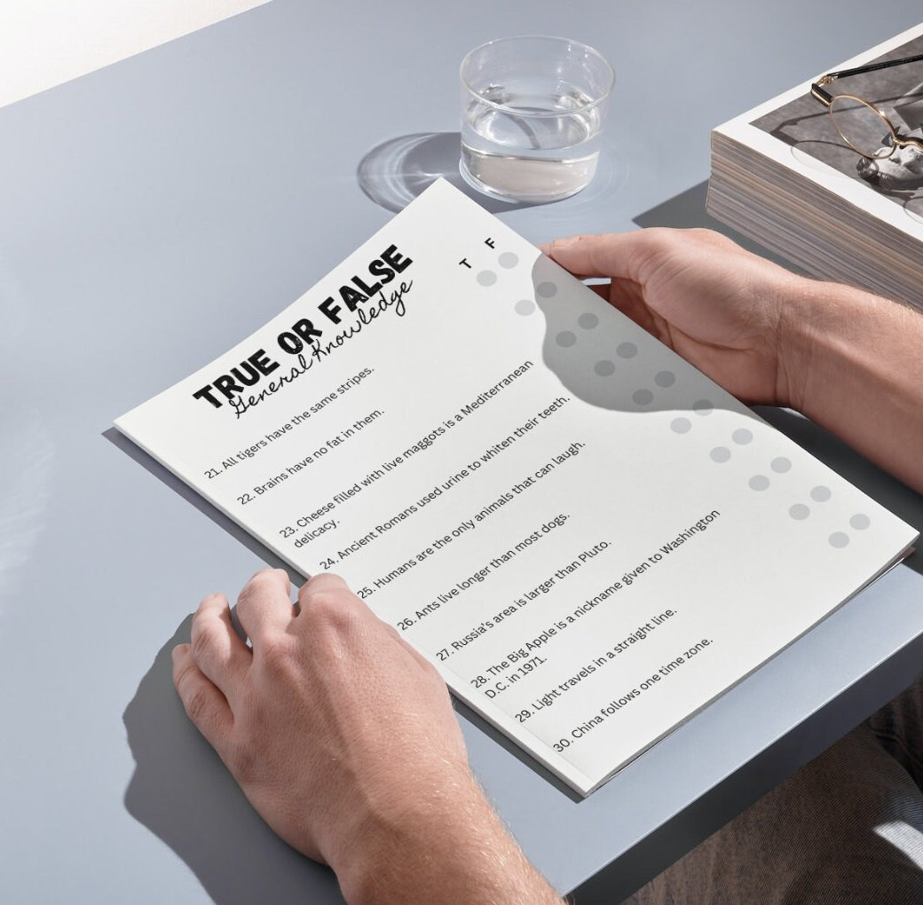 True or False Quiz Printable | Family Quiz | Friends Quiz | General ...