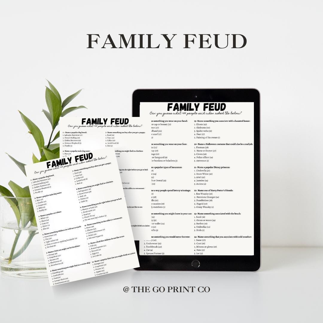 Family Feud Quiz Game | Family Games for All Ages | Quizzes | INSTANT ...