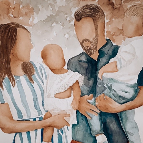 Watercolor Family Portrait - Etsy