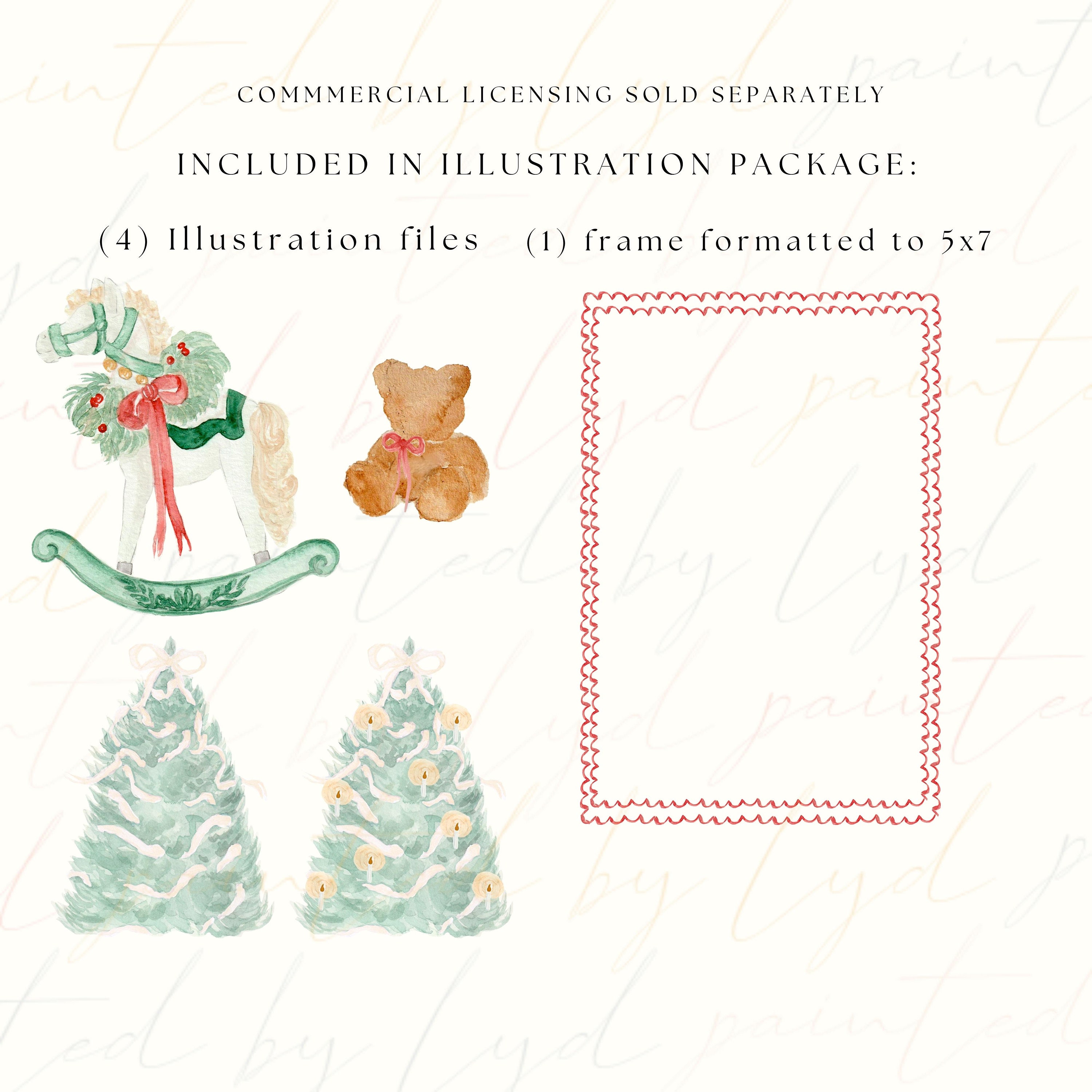 The Night Before Christmas- Digital Watercolor Illustration Package - Etsy