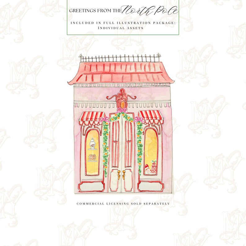 Greetings From the North Pole Watercolor Illustration Clipart Package ...