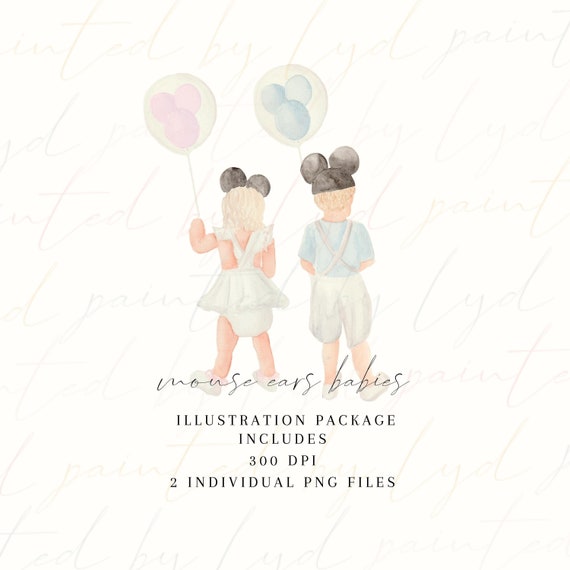 Mouse Ears Babies Clipart Files - Etsy