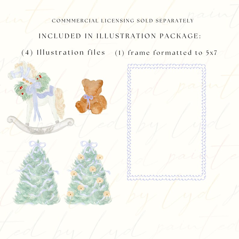 The Night Before Christmas- Digital Watercolor Illustration Package - Etsy