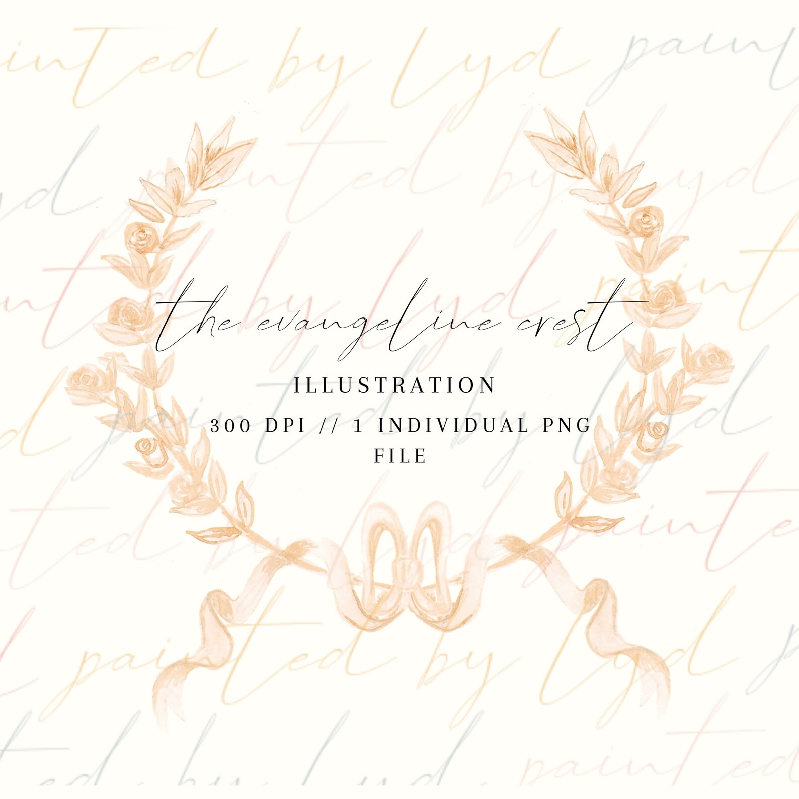 The Evangeline Gold Crest, Hand-painted, Watercolor, PNG, Download ...