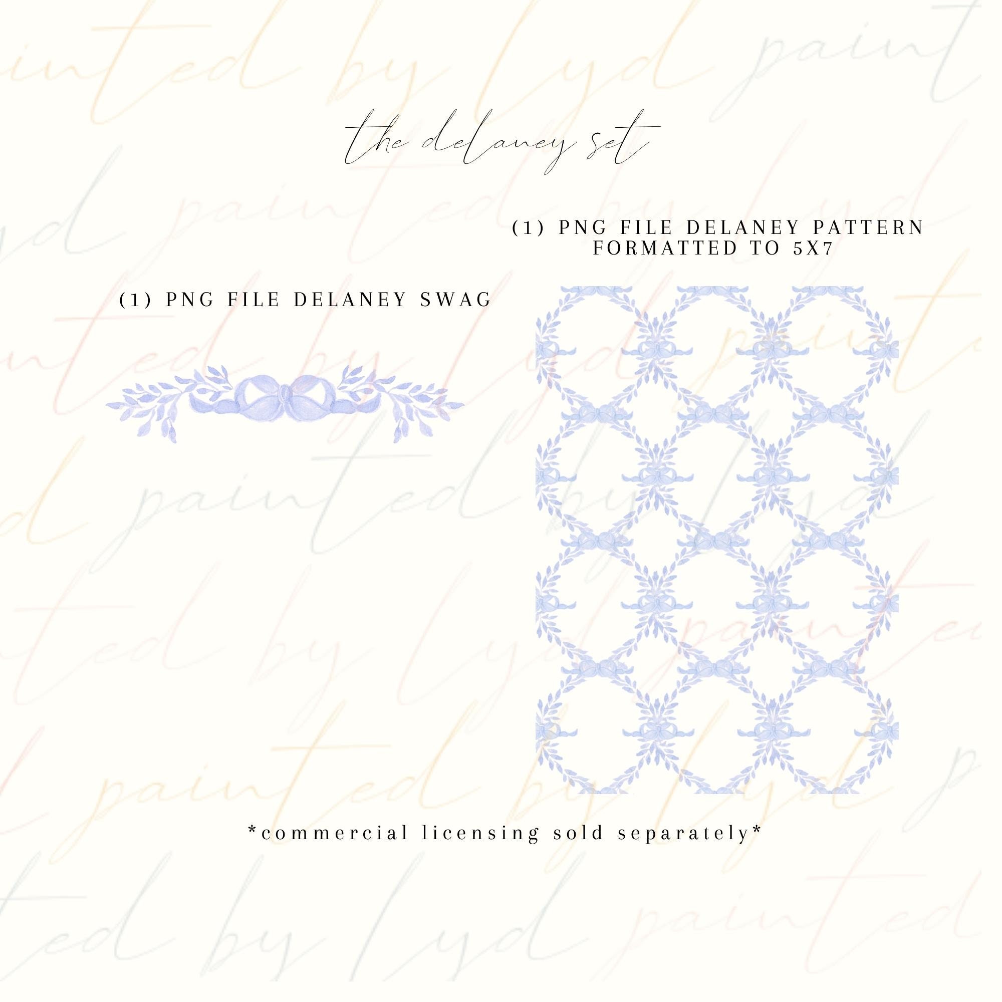 Delaney Set, Crest, Blue, Pink, Painted, Watercolor, PNG, Download ...