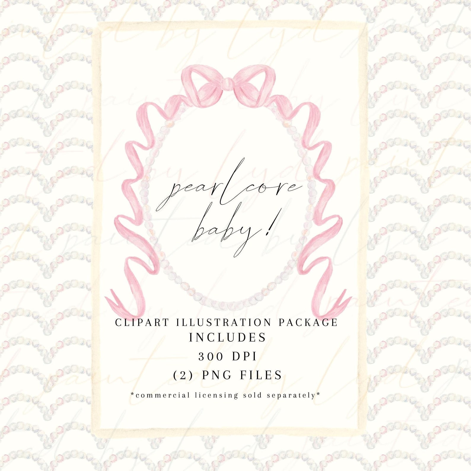 Pearl Themed Clipart Frame and Digital Paper - Etsy