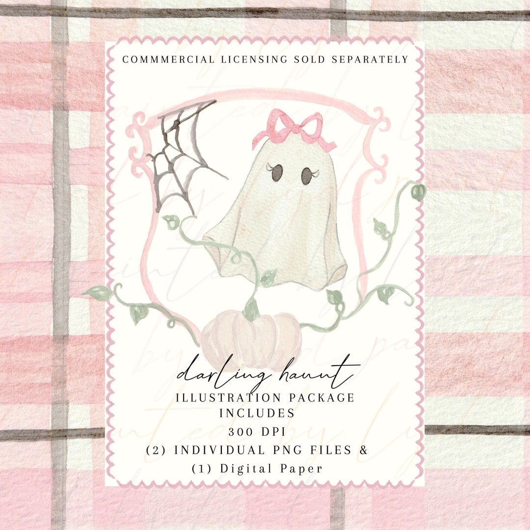 Darling Haunt - Digital Illustration Package - Ghost Halloween Spooky ...