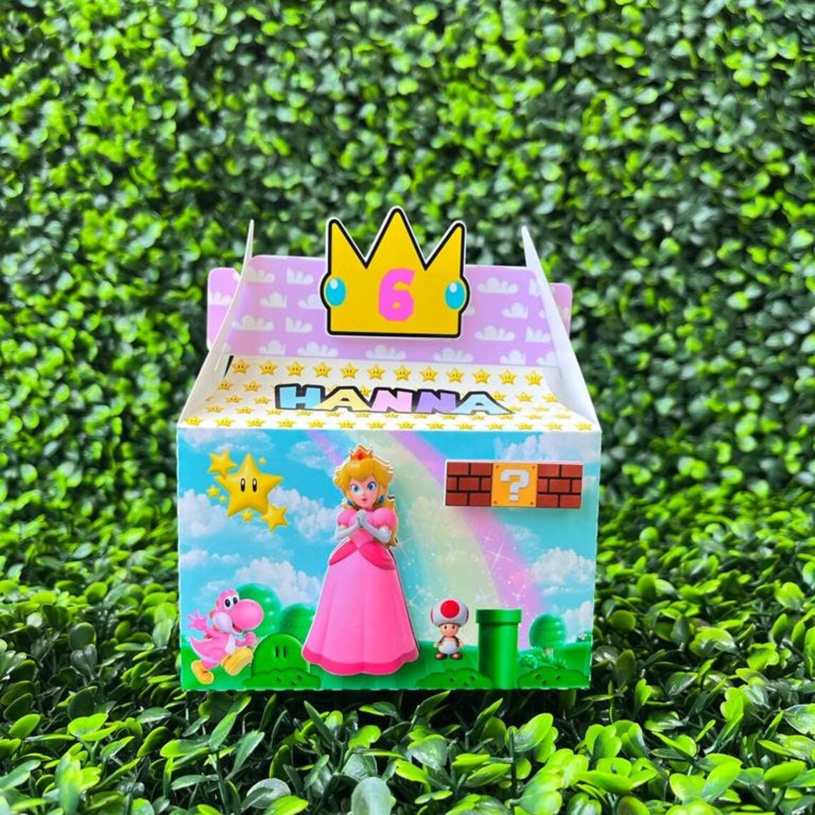 Princess Peach Favor Box / Princess Peach Goodie Box / Princess Peach ...