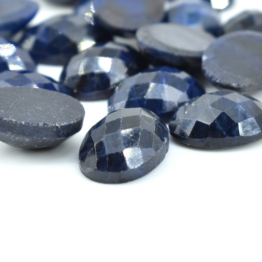 Blue Sapphire, Faceted Cut Gemstone, Fancy Shape 4 Pcs Wholesale Parcel ...