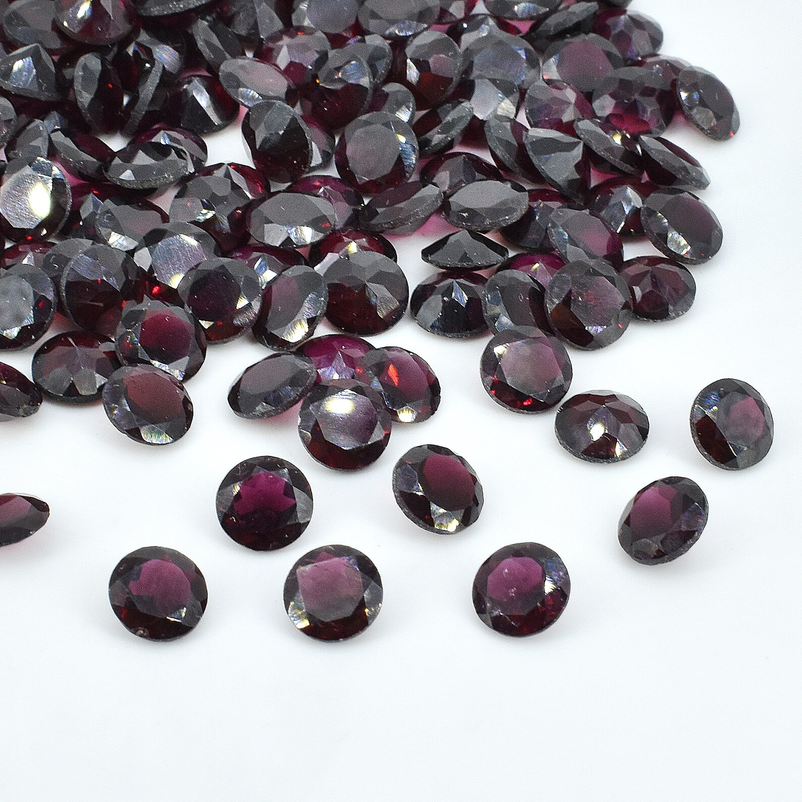 Natural Garnet Gemstone, 10 Pieces, Garnet Round Shape Gemstone, Loose ...
