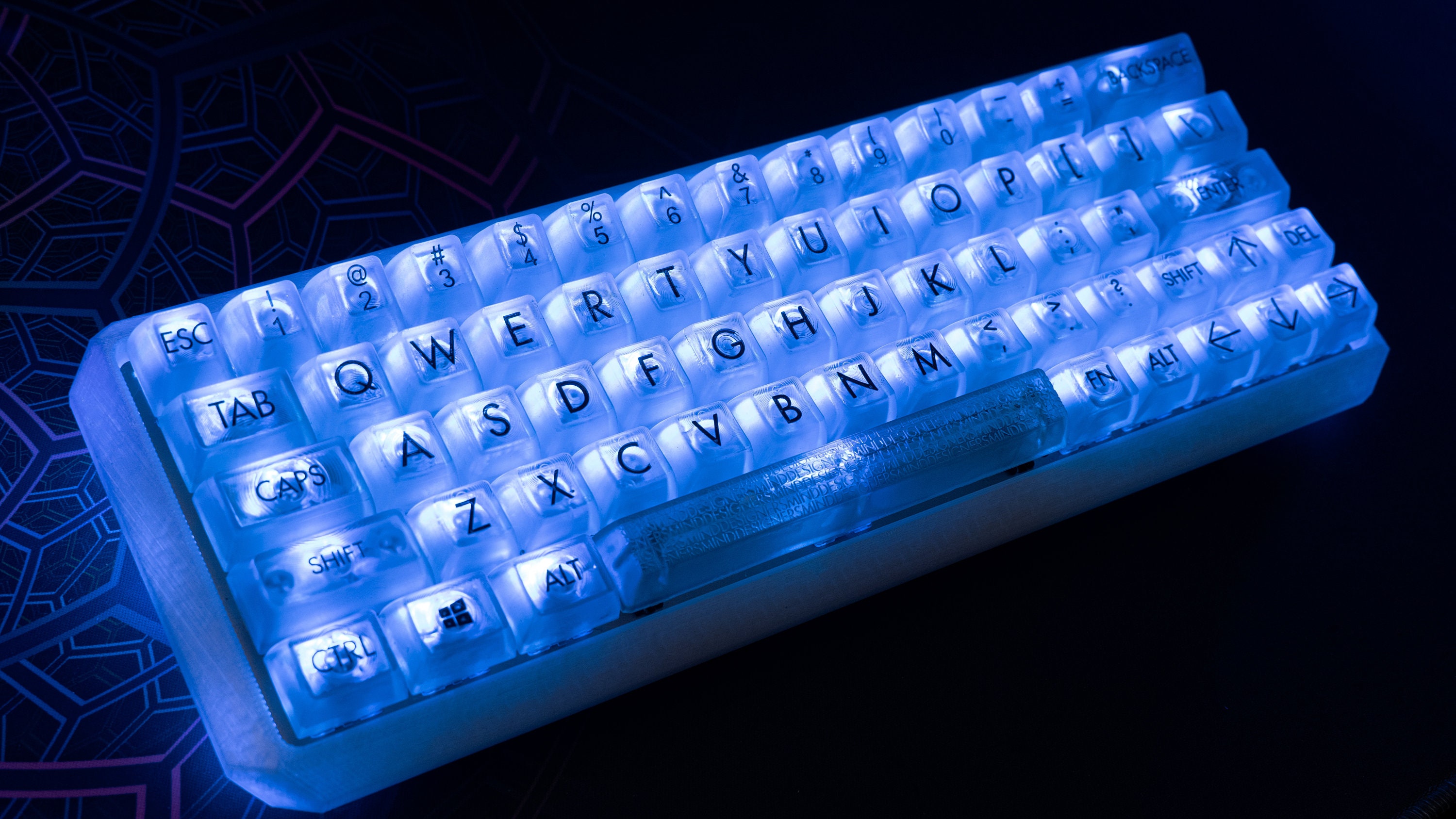 Keycap Set SA Profile for 100% Full Sized Keyboard Translucent 3D ...