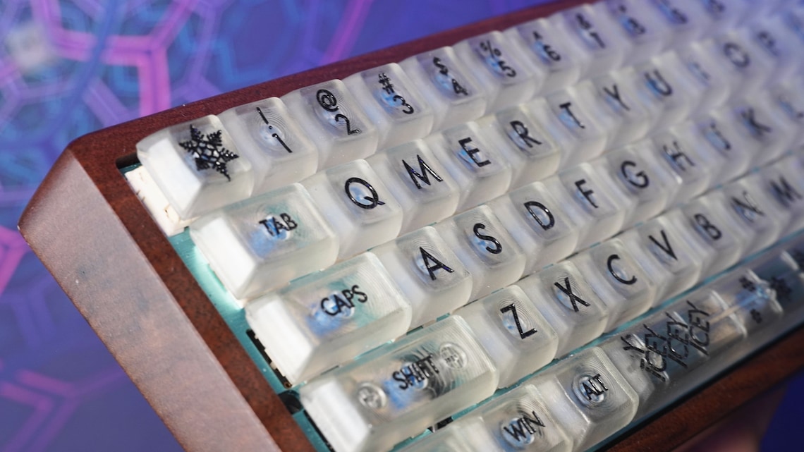 Keycap Set Braille DSA Profile for TKL / 75% Keyboard Translucent 3D ...