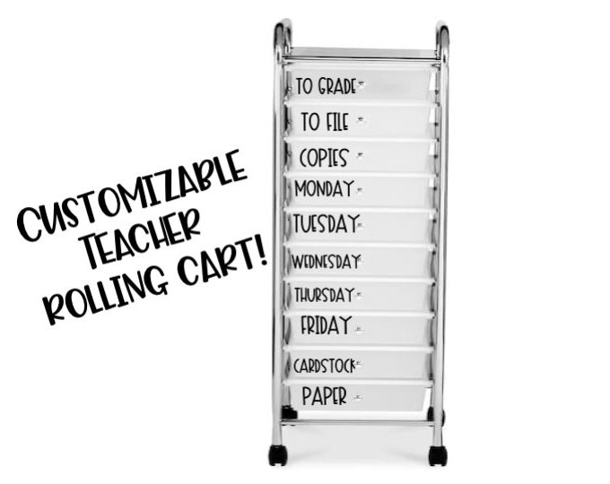 10 Drawer Cart Labels, Teacher Rolling Cart Labels, Classroom ...