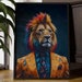 Punk Lion Portrait | Altered Vintage Punk Lion Portrait Wall Art Quirky ...