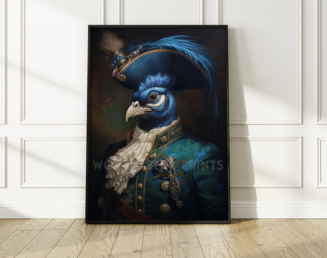 The Peacock Pirate Portrait Peacock Wall Art Print Altered Animal ...