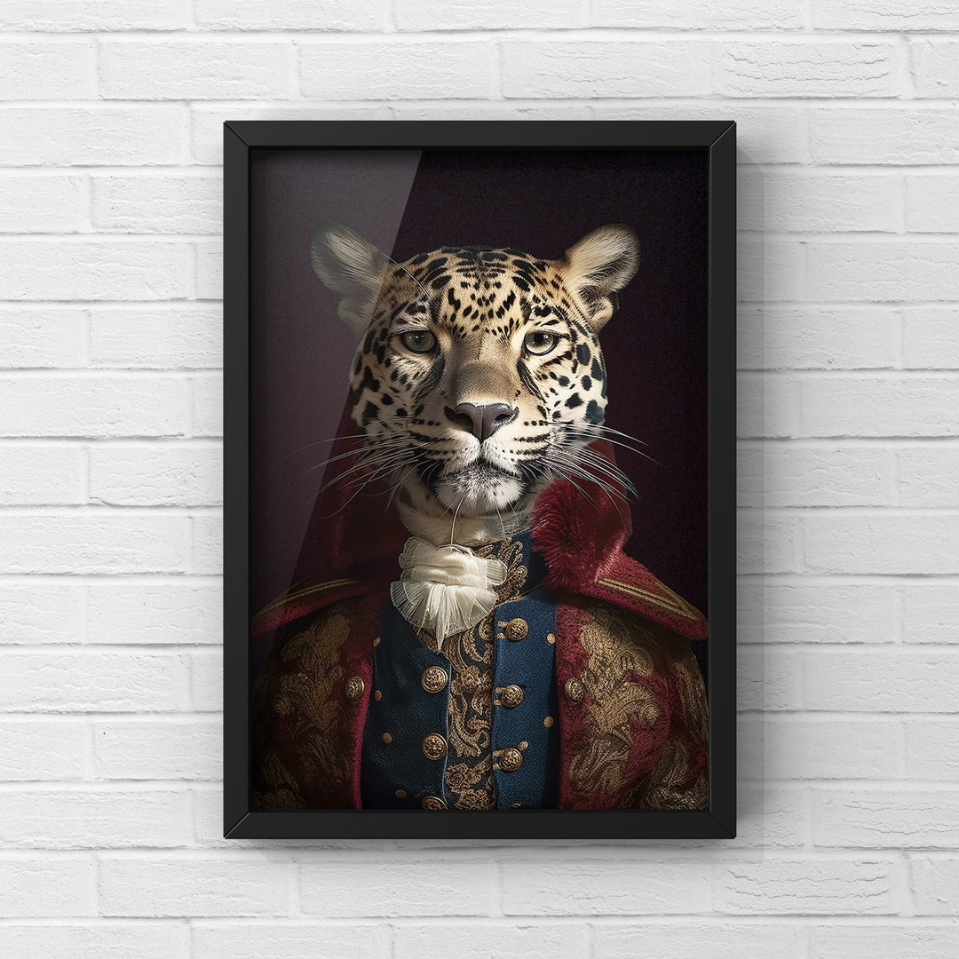 Mr Cheetah | Vintage Portrait | Renaissance Animal Painting Print ...
