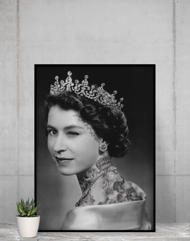 Punk Queen Queen Elizabeth Home Decor Wall Art Print - Etsy UK