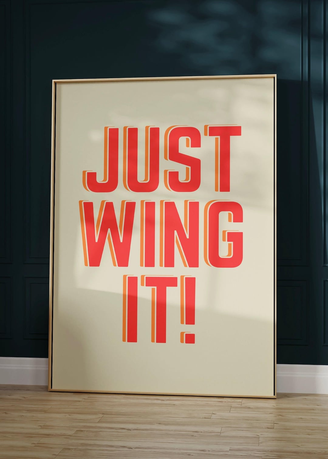 Just Wing It Art Print: Neon Quote With Animal Design - Etsy