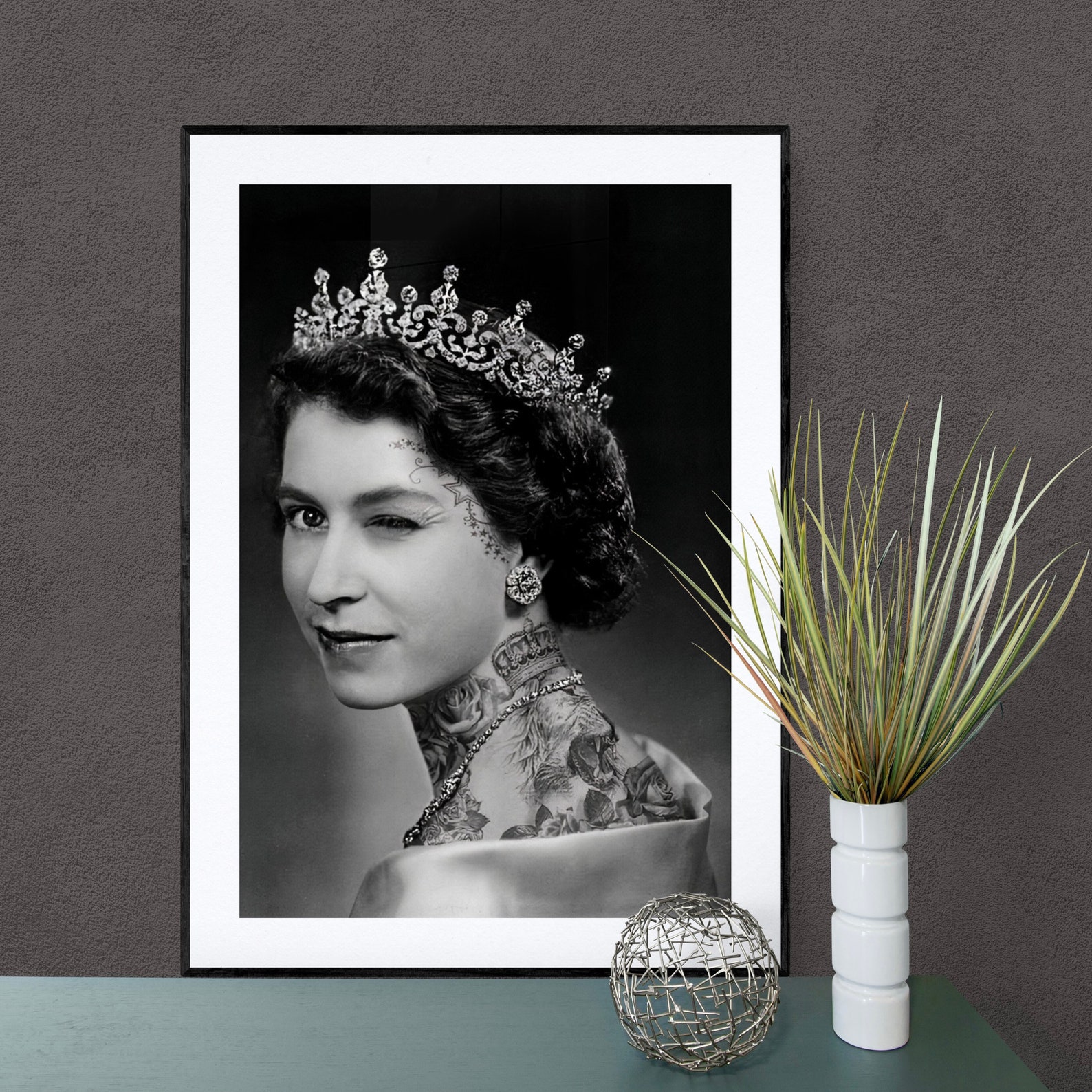 Punk Queen Queen Elizabeth Home Decor Wall Art Print - Etsy UK