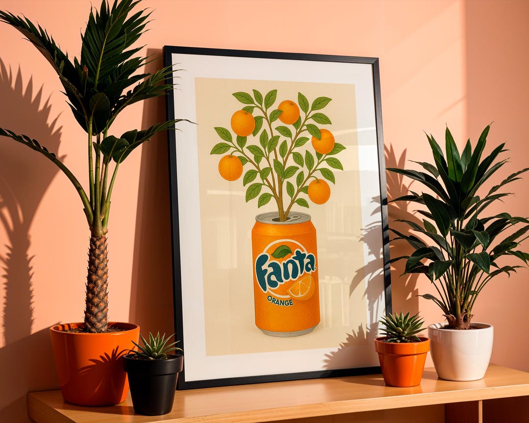 Fanta Orange Tree Wall Art Print | Kitchen Home Decor Wall Art - Etsy