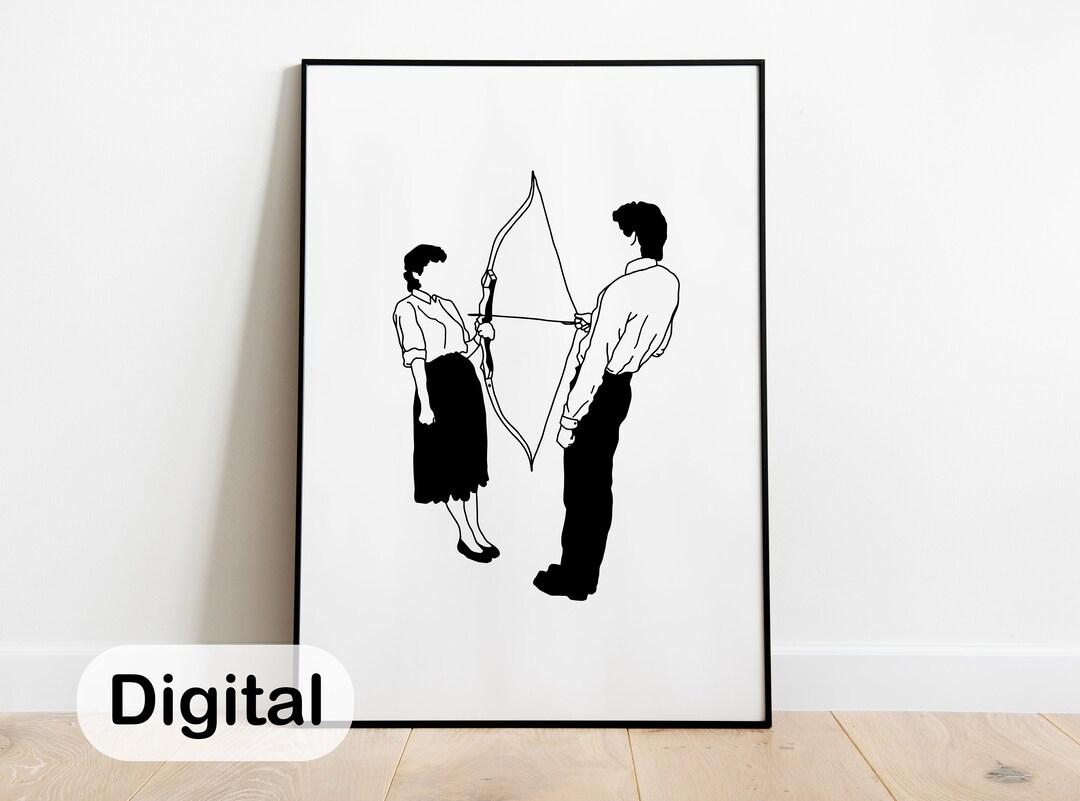 Couple With Bow and Arrow Poster Art Print for Instant Download A3 A4 ...